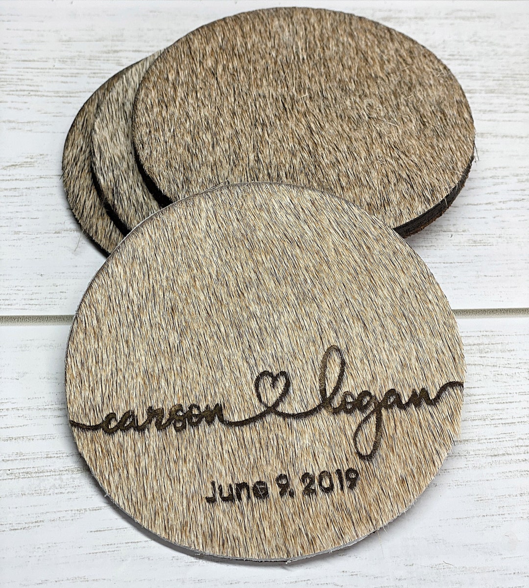 Custom Leather Engraved Coasters Wedding Gift Housewarming - Etsy