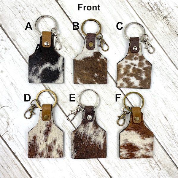 Cow Tag Keychain - Etsy