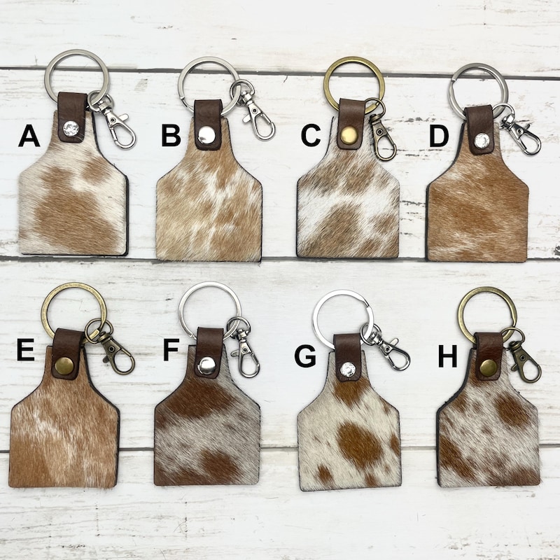 Cow Tag Keychain - Etsy
