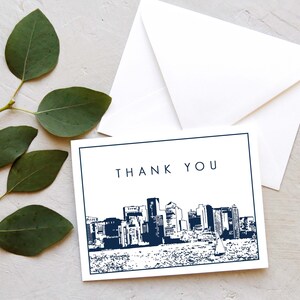 Boston Thank You Card - Boston Skyline Greeting Card - Thank You Notes ...