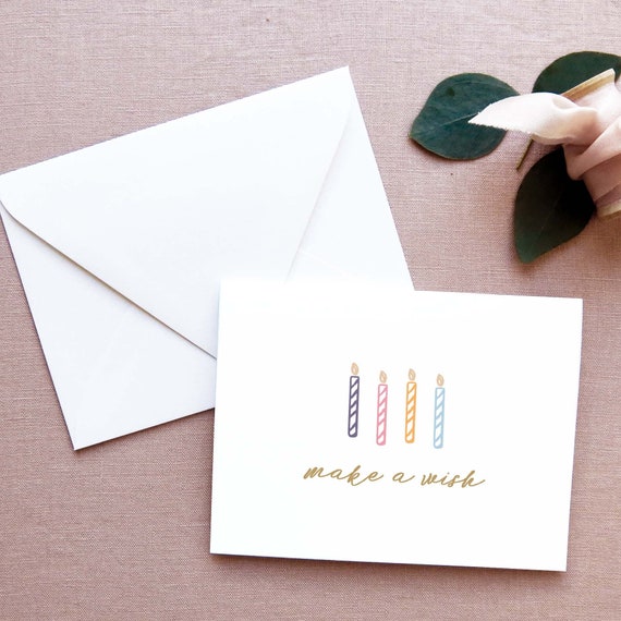 Make a Wish Birthday Card Gender Neutral Birthday Greeting | Etsy