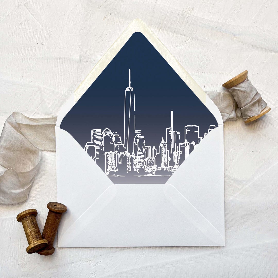 New York City Lined Envelopes - Invitations | Wedding - Multiple Colors ...