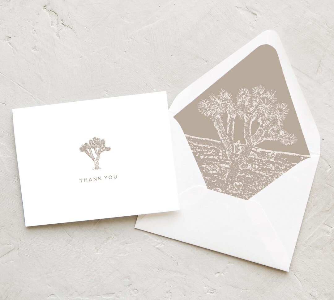 Joshua Tree Thank You Note Cards | Mojave Desert Thank You | Set of 10 ...