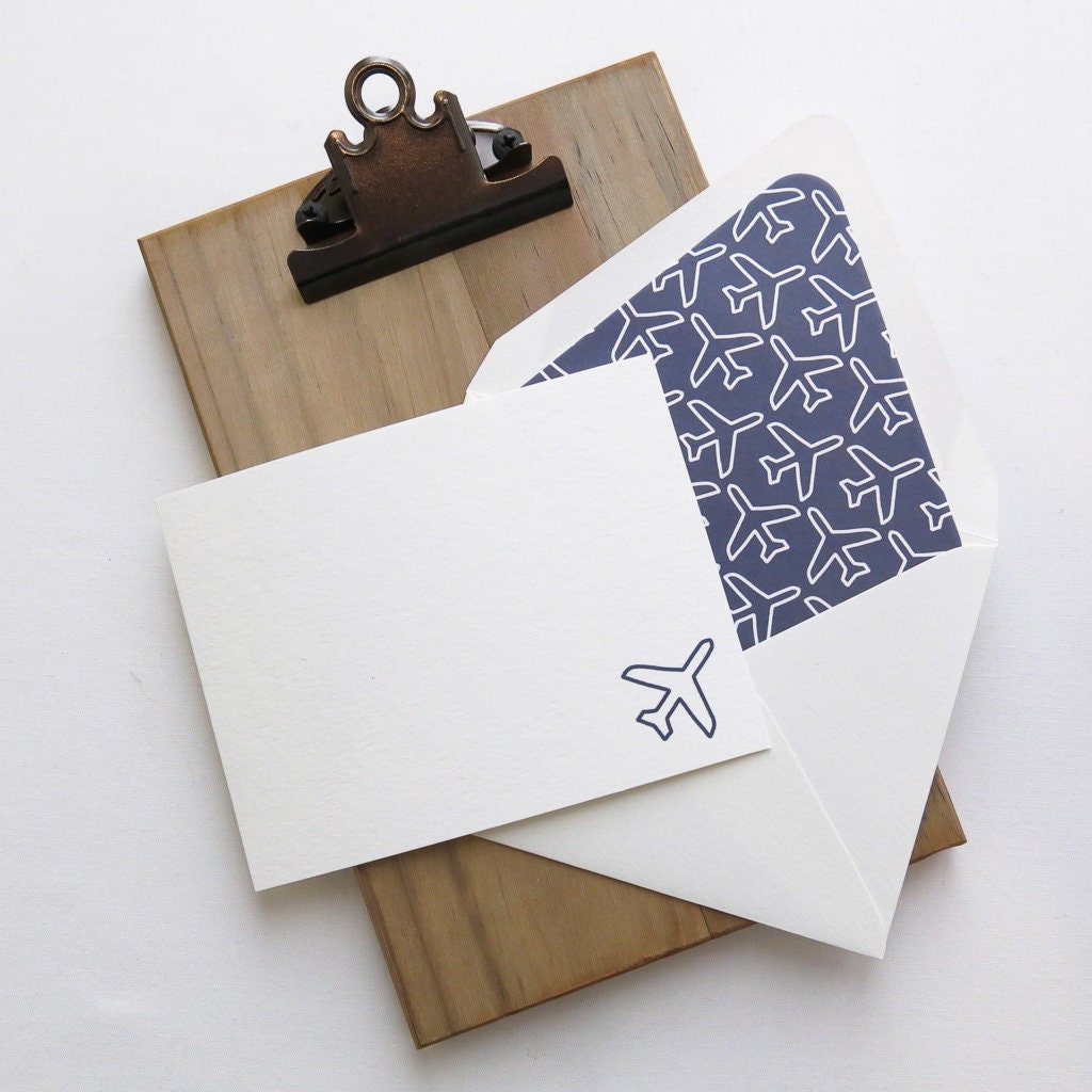 Airplane Note Cards Traveler Stationery Pilot Gift Set - Etsy