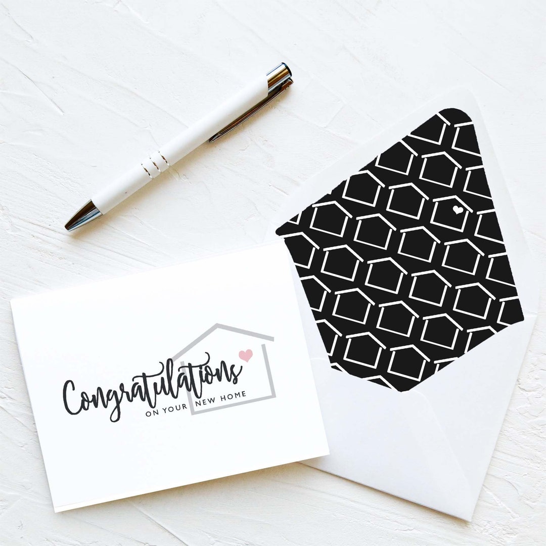 Congratulations on Your New Home Real Estate Greeting Card Realtor Note ...