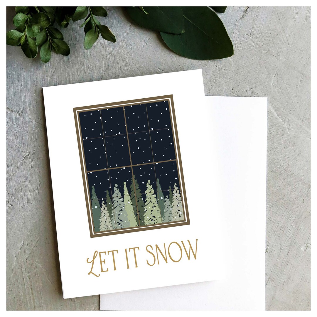 Holiday Greetings Window Pane Christmas Card Set Set of - Etsy
