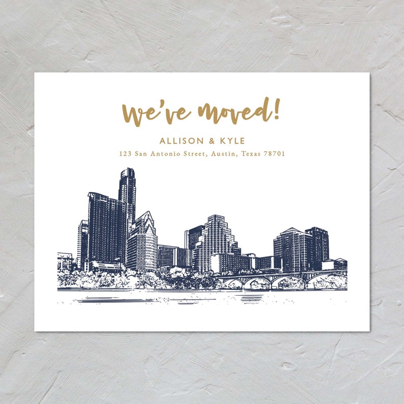 Change of Address - Austin - Austin Skyline - Moving Announcements ...