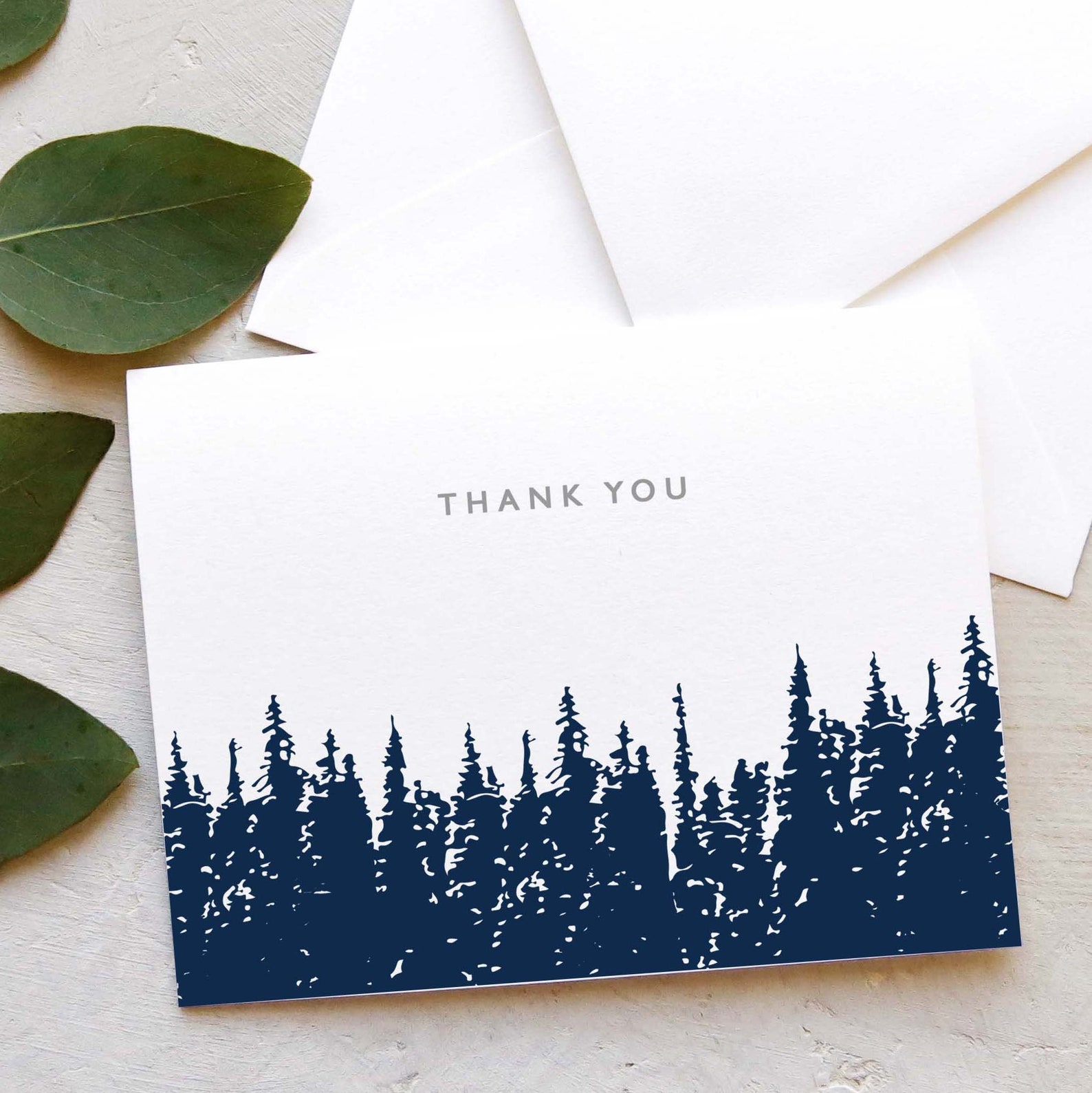 Tree Silhouette Thank You Card - Perfect for Mountain Themed Weddings ...