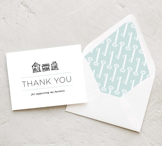 Realtor Thank You Greeting Card Set Real Estate / Home Note - Etsy