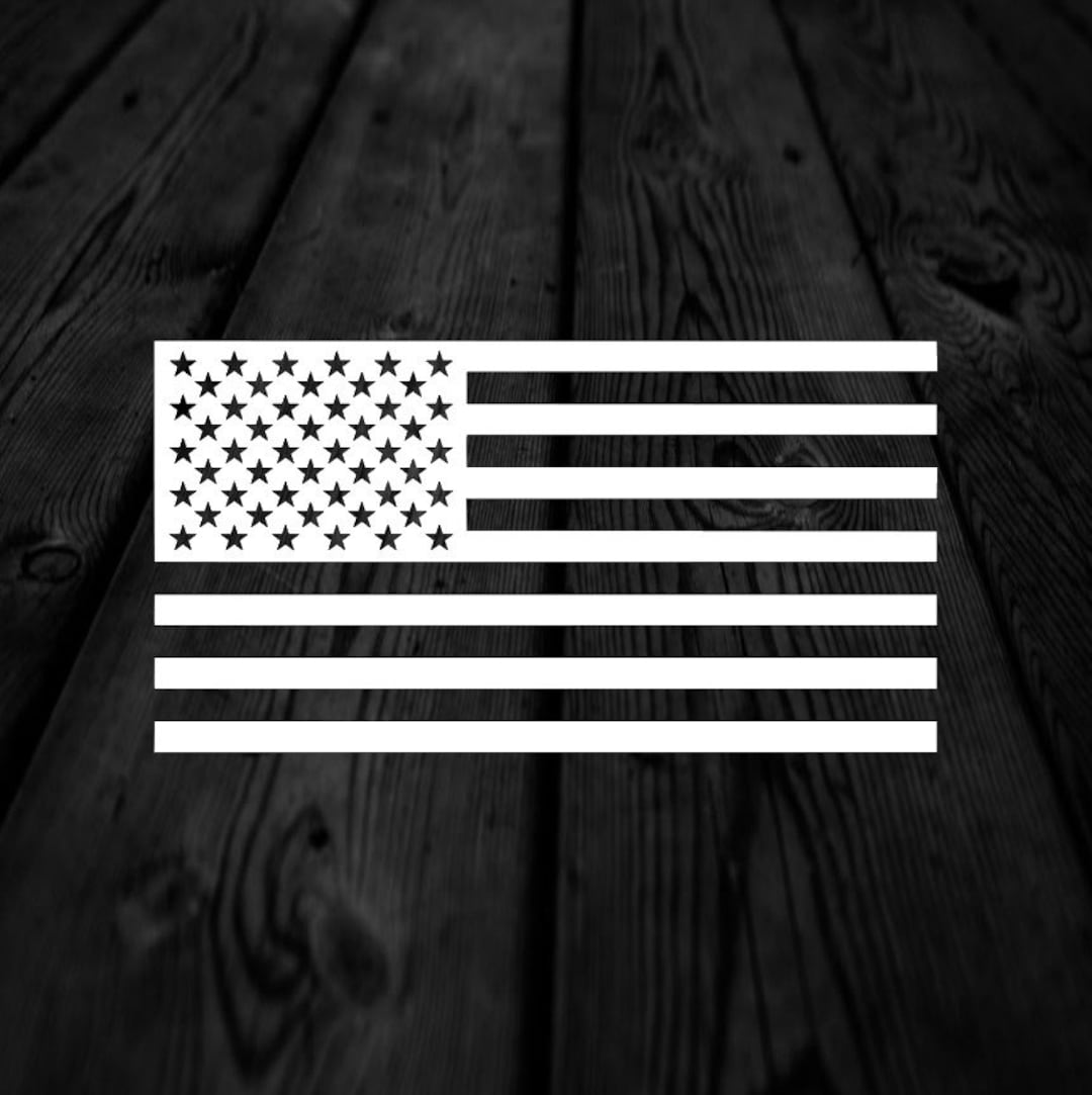American Flag Vinyl Decal Single Color Straight American Flag Sticker ...