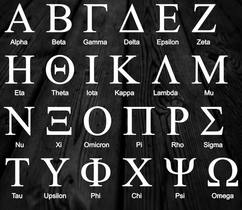 3 Greek Letters Vinyl Decal Greek Symbols Custom Greek - Etsy