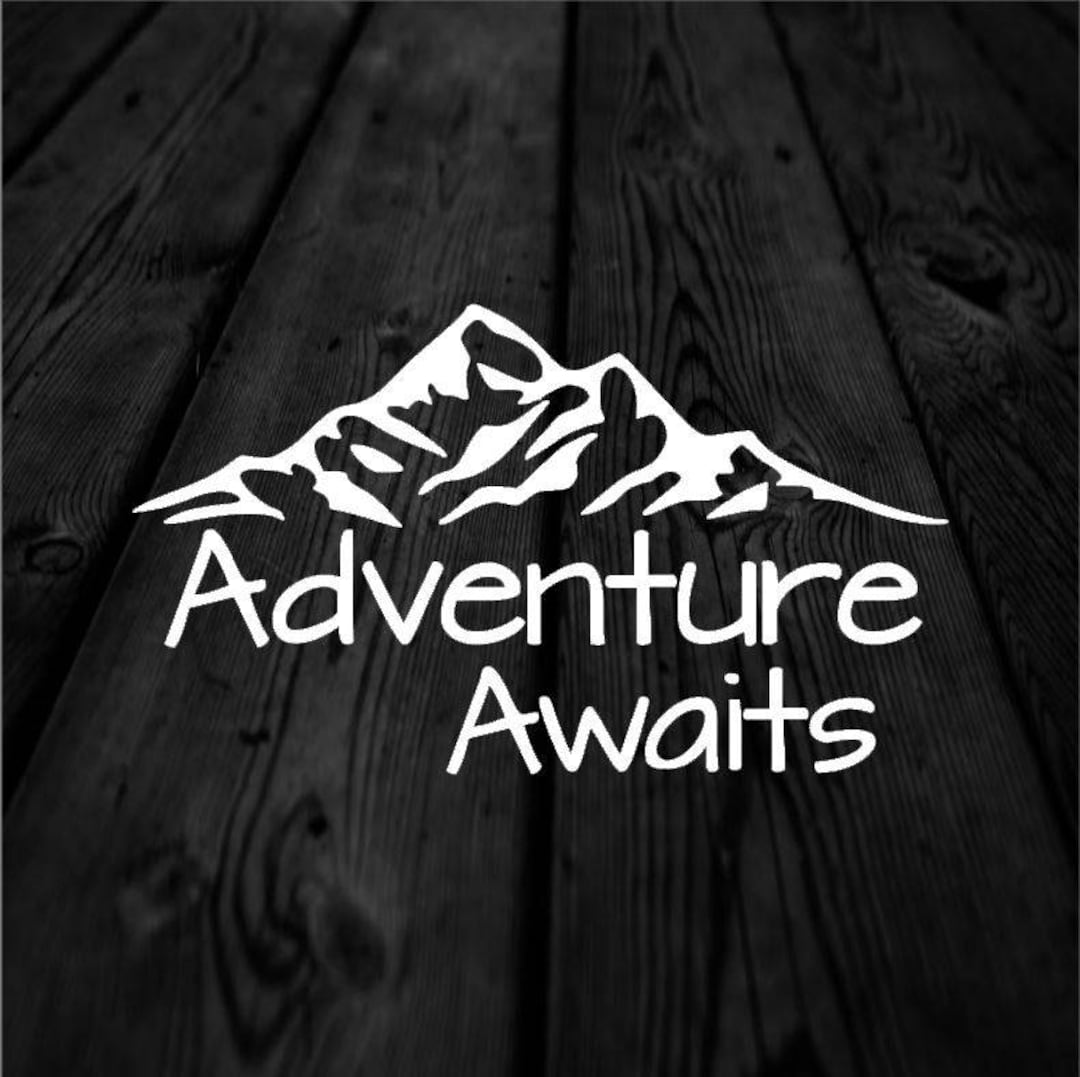 Adventure Awaits With Mountains Decal Go Camping Symbols Decal Enjoy ...