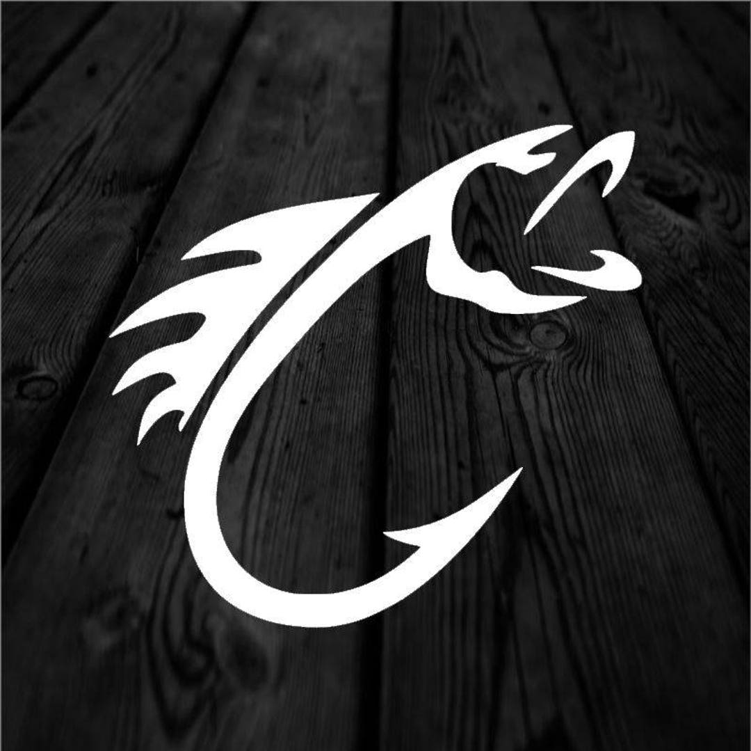 Fish Hook Fish Decal Fishing Lover Decal Sticker Iconic Freshwater ...