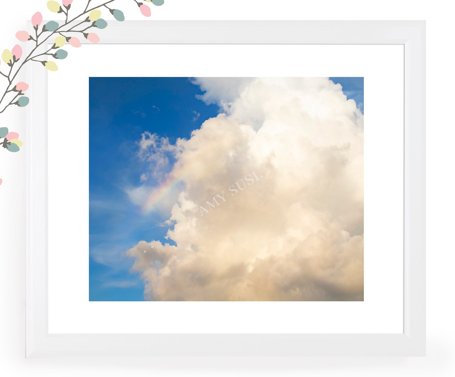 Rainbow Picture, Rainbow Wall Art, Rainbow in the Clouds, Downloadable ...