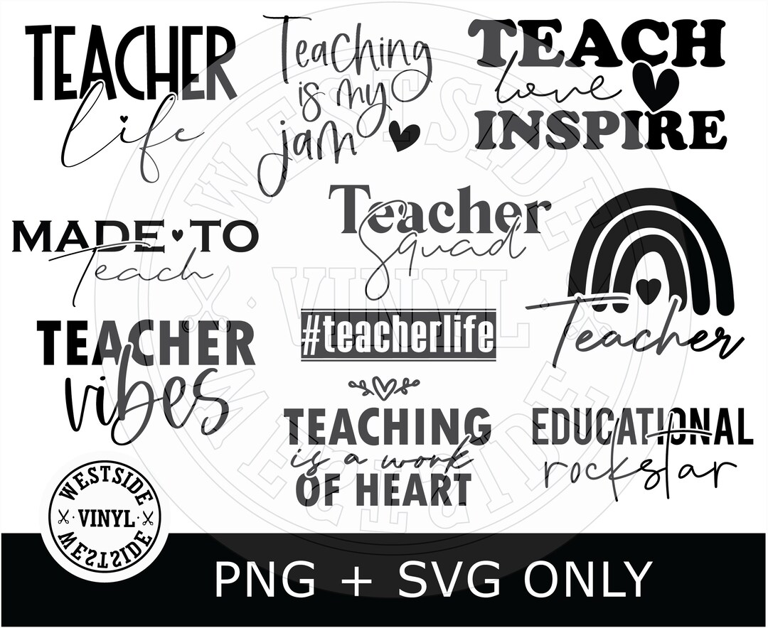 Teacher Svg Bundle Teacher Cut Files Best Teacher Svg Bundle Teacher ...
