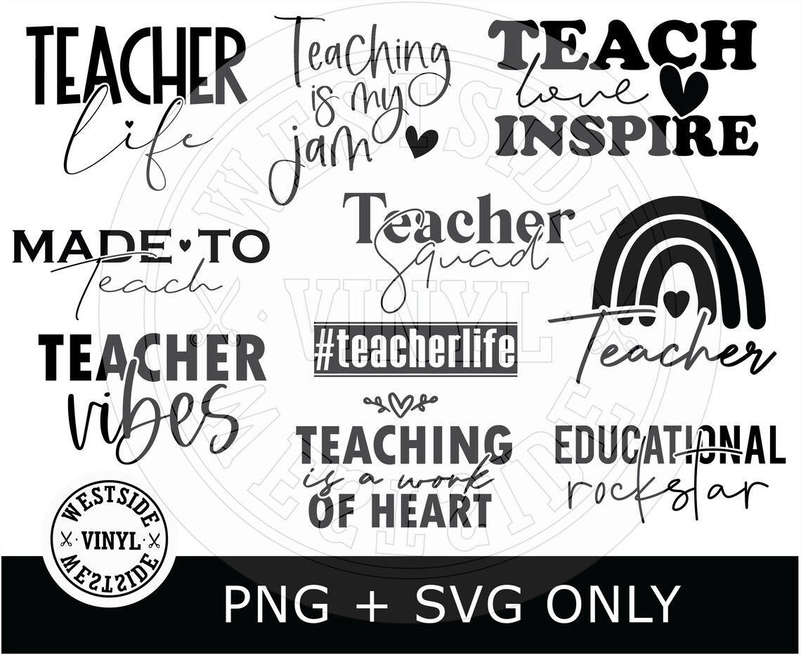 Teacher Svg Bundle - Teacher Cut Files - Best Teacher - Svg Bundle ...