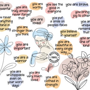 Positive Quotes Tumbler Wrap - Tumbler Sublimation File - Affirmation ...