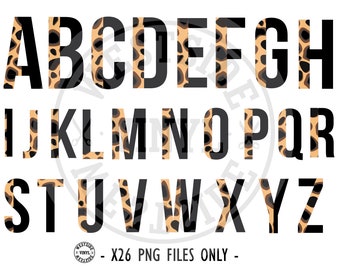 Animal Print Alphabetfont Lettersanimal Print - Etsy