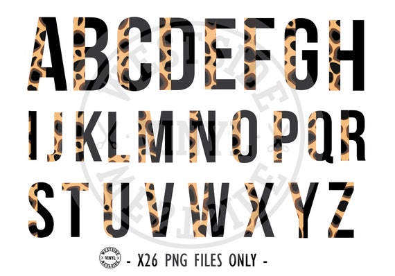 Alphabet Letters Png Animal Skin Font Alphabets Commercial - Etsy