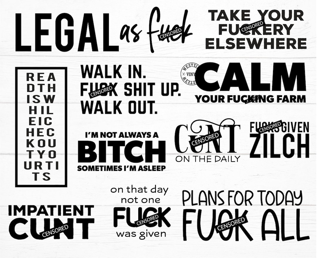 SWEAR BUNDLE SVG - Svg Files Funny Adult Cut Files - Svg - Novelty Svg ...