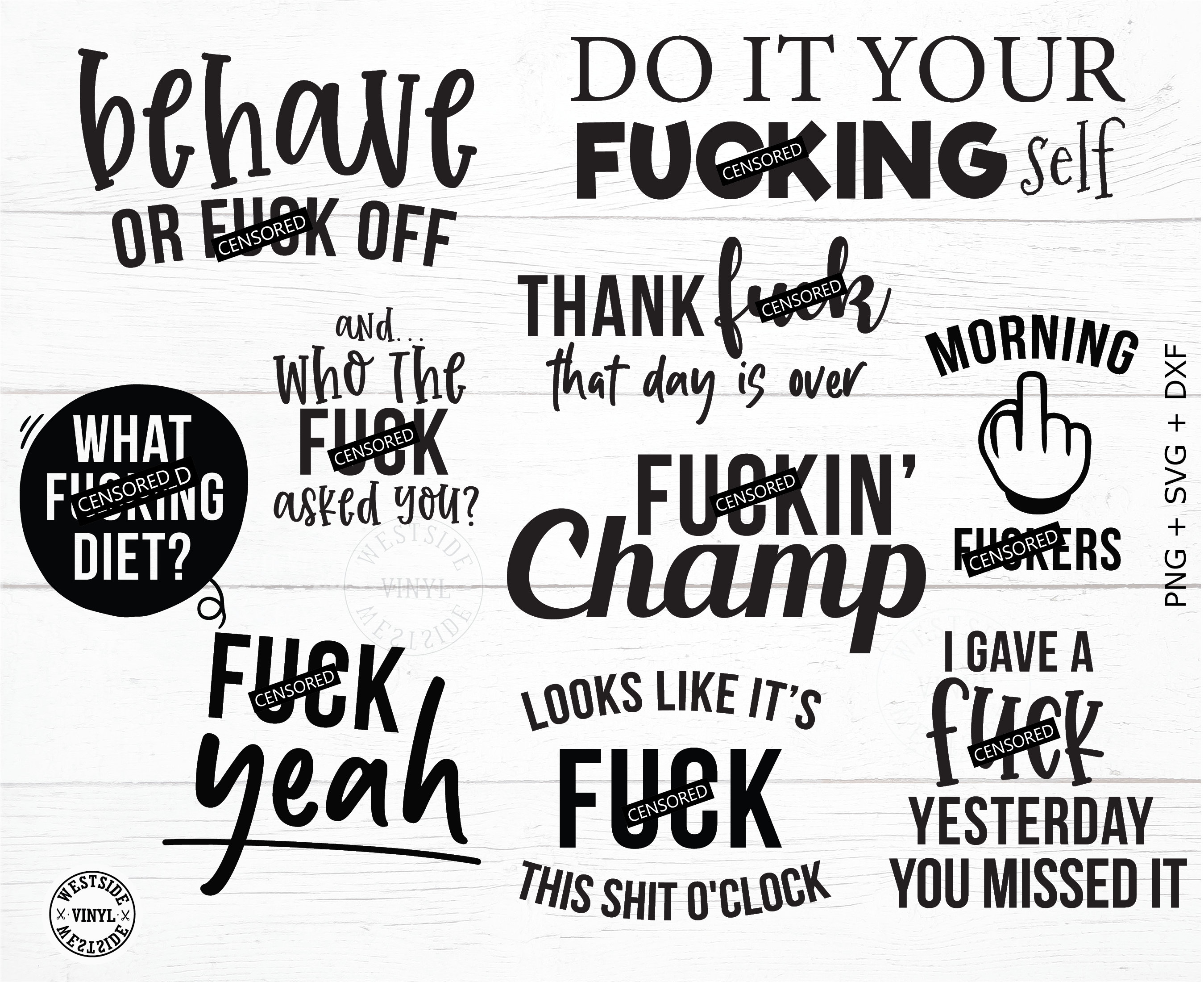 SWEAR BUNDLE SVG Svg Bundle for Silhouette and Cricut Svg - Etsy Australia