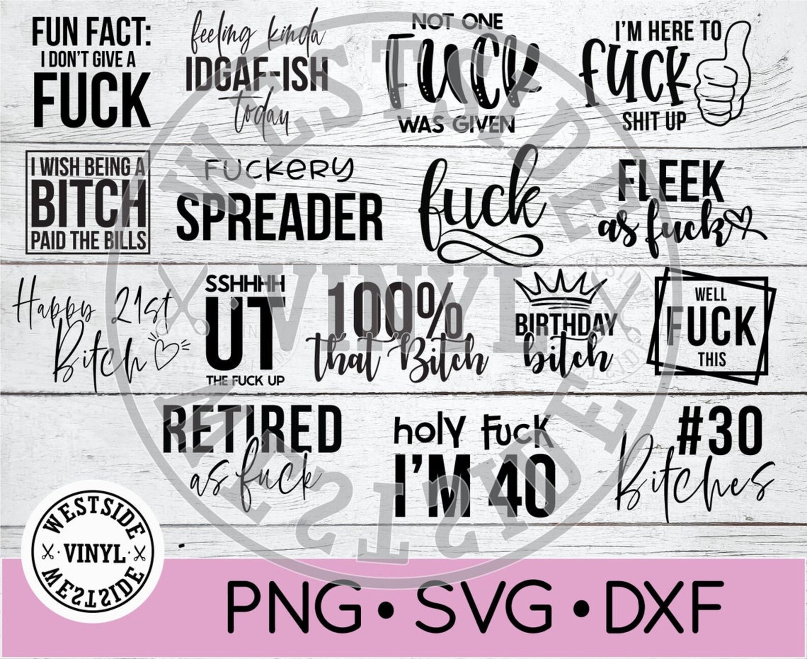 X7 BUNDLES SWEAR SVG Svg Files Funny Svg File Svg - Etsy