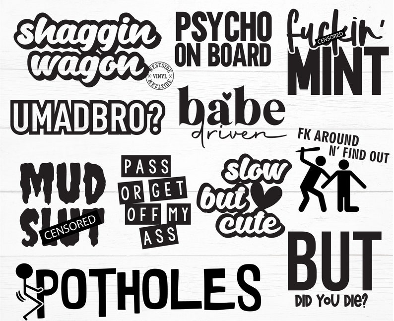 CAR DECAL SVG Bundle X11 - Svg Bundle - Car Decals - Svg Files - Svg ...