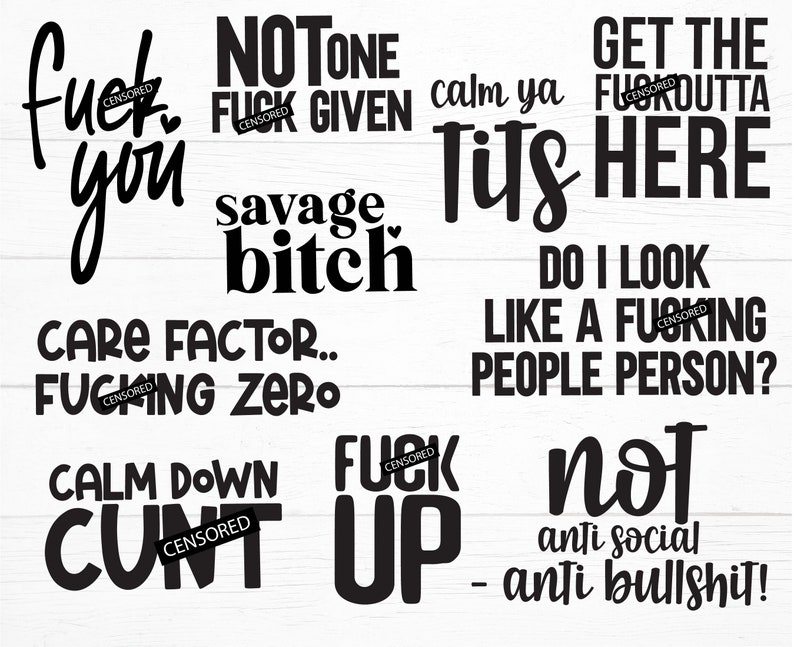 Novelty Swear Bundle SVG Svg File Funny Svg Files Novelty - Etsy