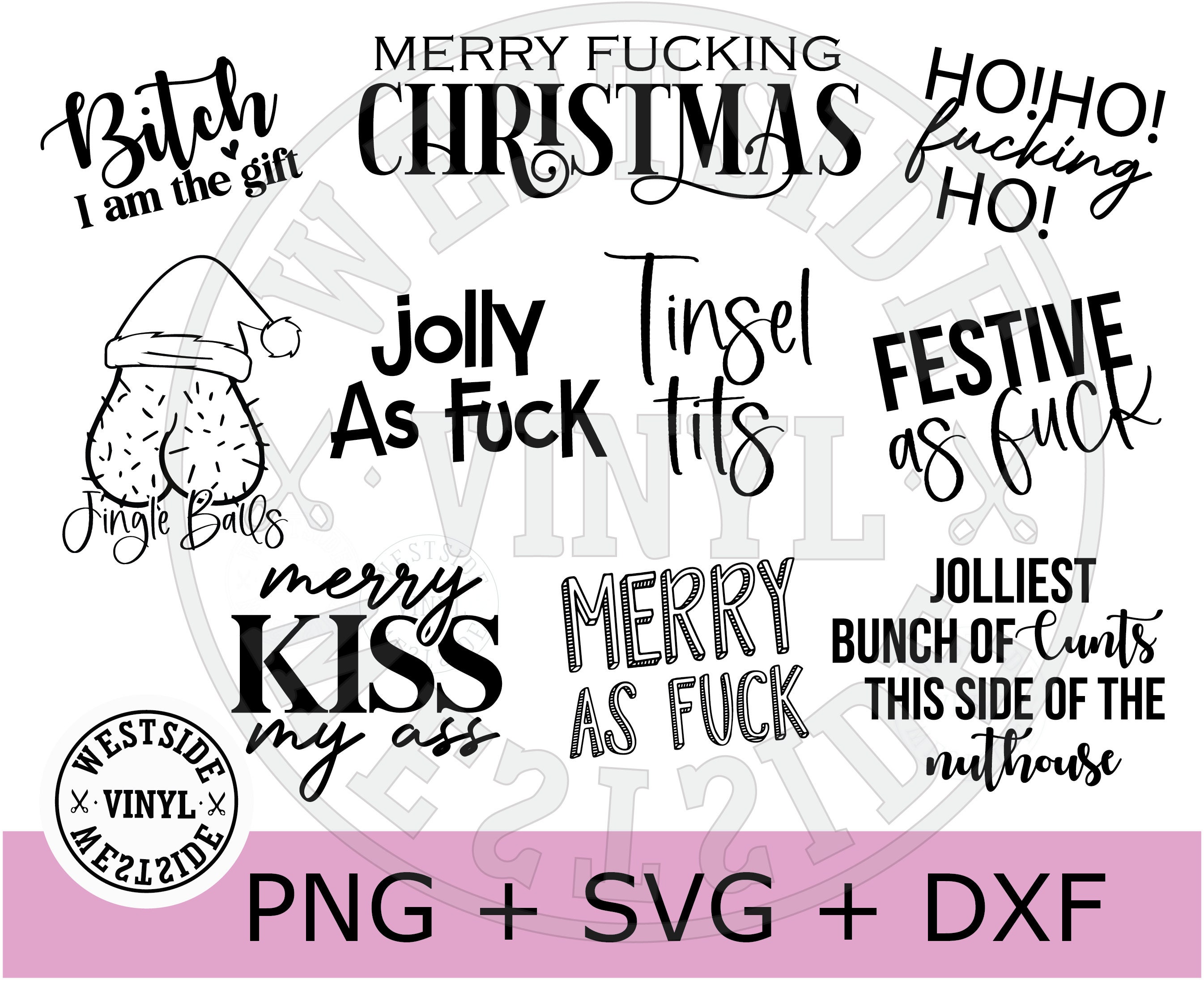 X20 Christmas Swear X2 Bundles - Svg Files Funny Svg Files - Christmas ...