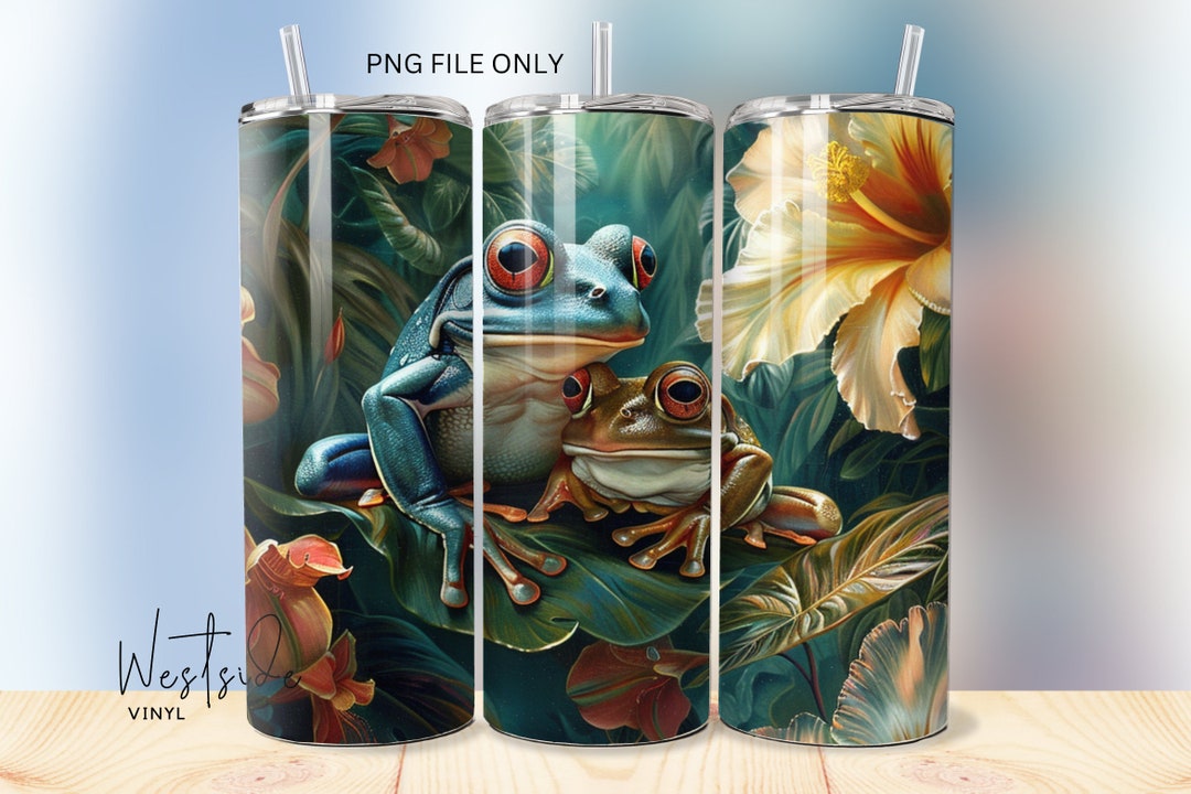 Frog Tumbler Wrap - Frogs Sublimation File Frog - Design for Tumbler ...