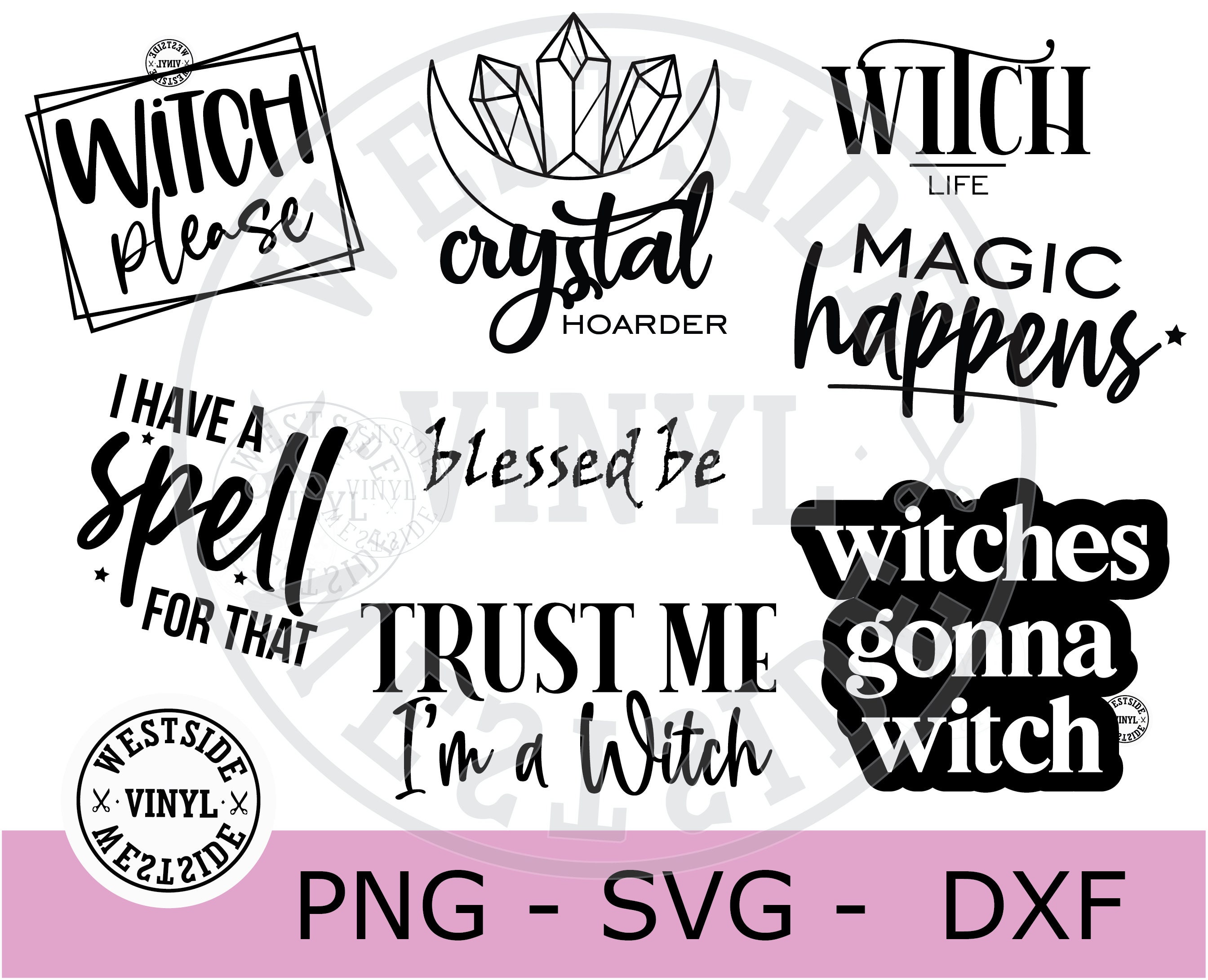 SVG BUNDLE WITCH Svg Witch Bundle Svg Silhouette Moon - Etsy