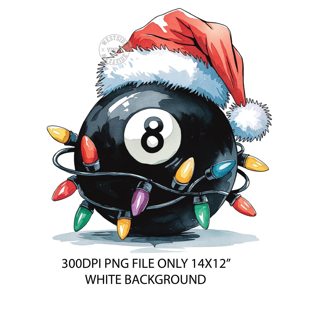 8 Ball Christmas Sublimation File - Christmas Snooker 8 Ball ...