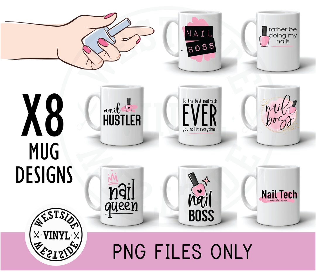 X8 Sublimation Bundle - Nails Sublimation Designs - Nail Tech - Mug ...