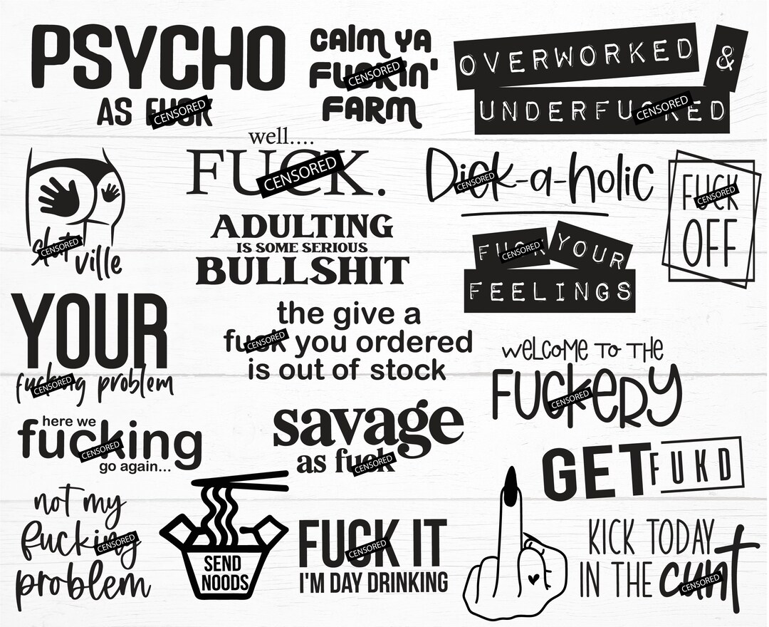 X20 SWEAR BUNDLE SVG - Svg Files Funny Svg Files - Adult Svg - Novelty ...