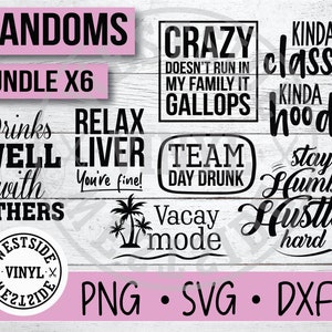RANDOM SVG BUNDLE - Svg File - Dxf File - Png File - Bundles - X6 ...
