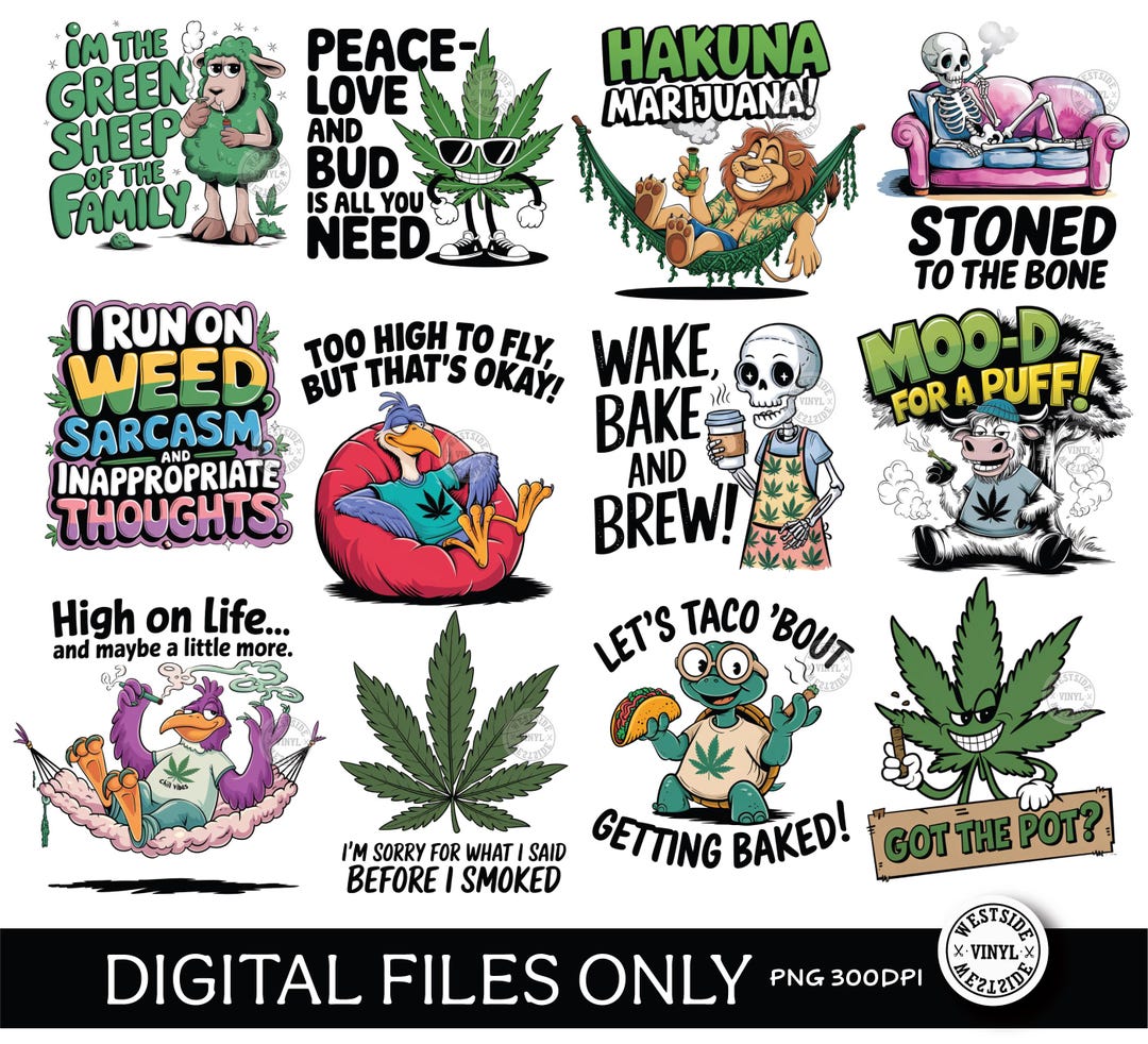 X12 Marijuana Designs - Sublimation Designs Bundle - Sublimation ...