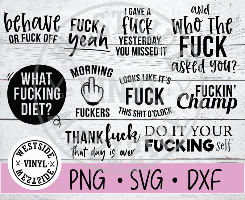 X7 BUNDLES SWEAR SVG Svg Files Funny Svg File Svg - Etsy