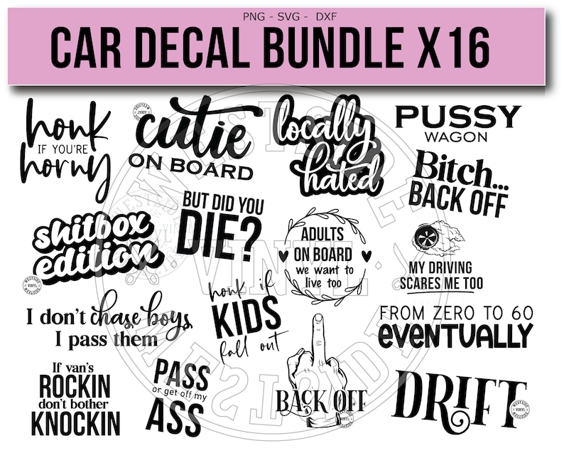 SVG BUNDLE X16 svg bundle car decals car decal svg | Etsy SVG BUNDLE X16 svg bundle car decals car decal svg | Etsy