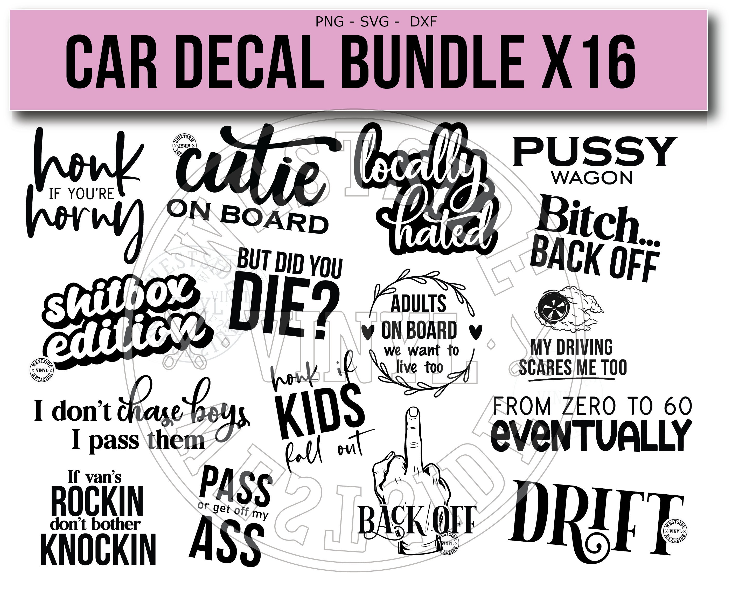 SVG BUNDLE X16 svg bundle car decals car decal svg | Etsy
