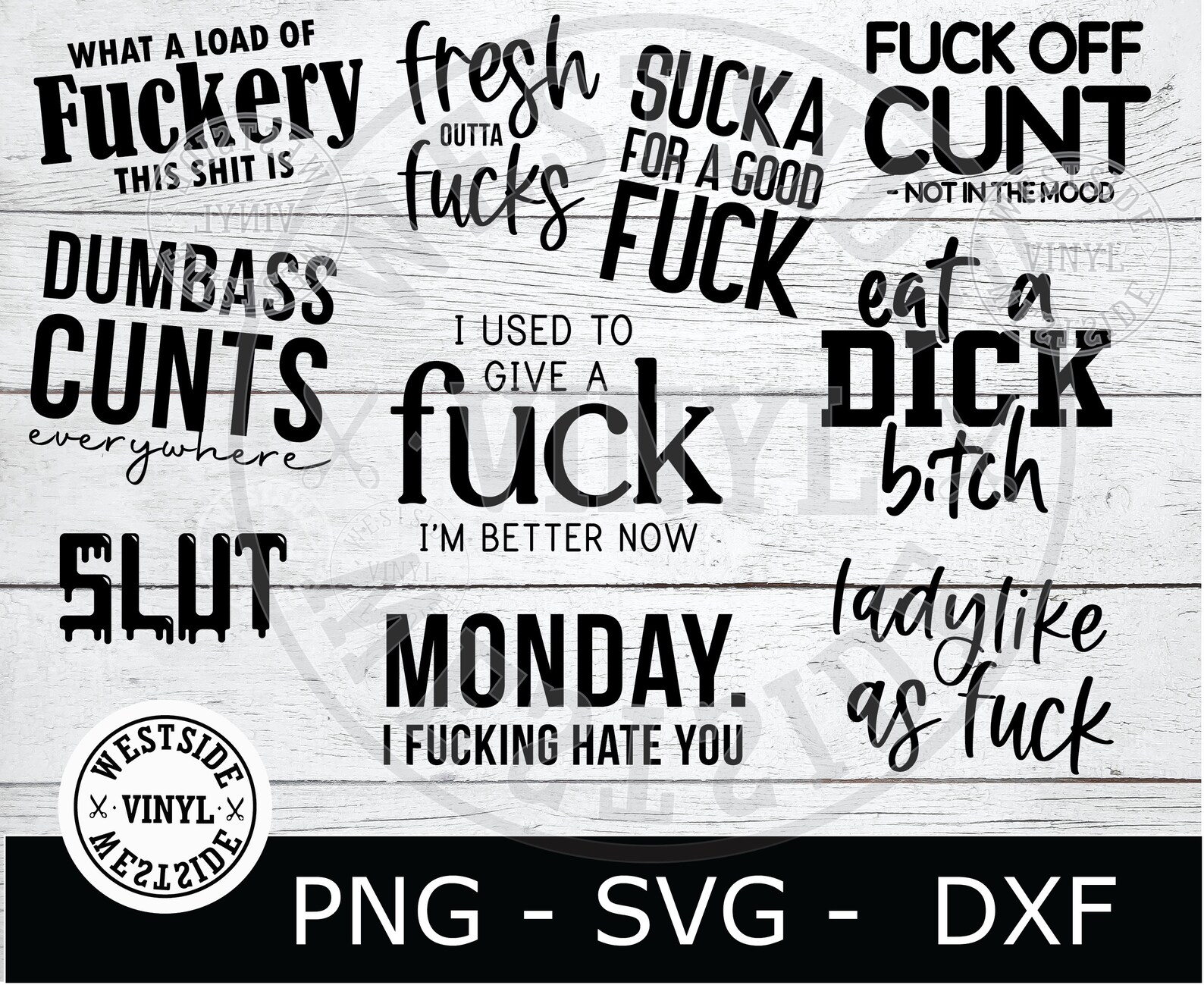 SWEAR BUNDLE SVG Svg Files Funny Svg Files Svg Novelty | Etsy
