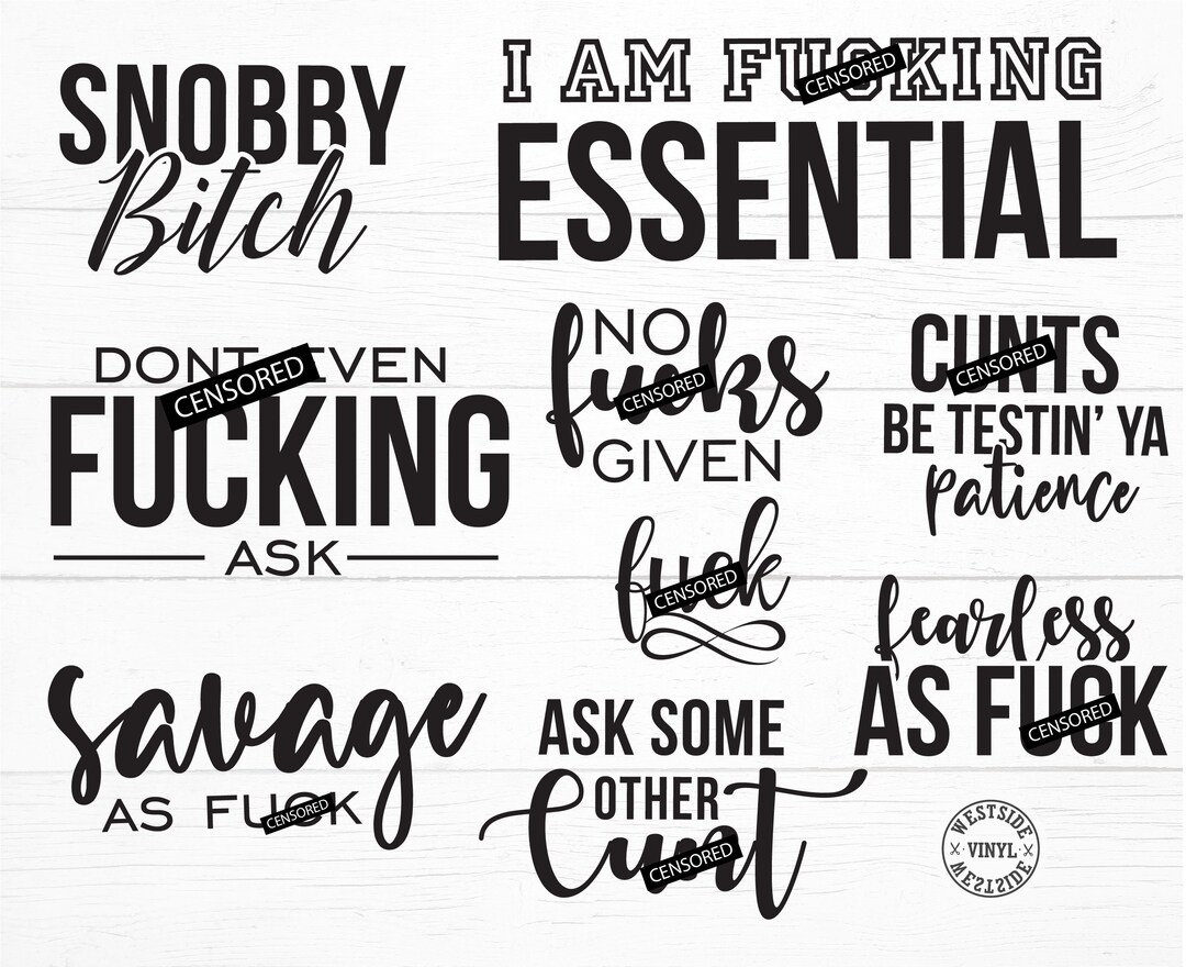 SWEAR BUNDLE SVG - Svg Files Funny Svg Files - Svg - Novelty Svg - Svg ...