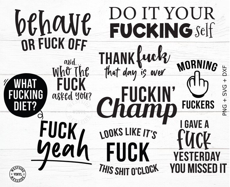 SWEAR BUNDLE SVG Svg Bundle for Silhouette and Cricut Svg - Etsy