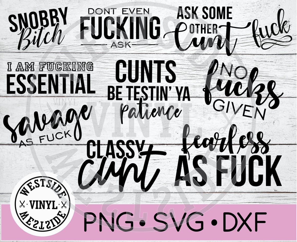 X7 BUNDLES SWEAR SVG Svg Files Funny Svg File Svg - Etsy