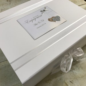 Personalised Engagement Keepsake Box & Photo Album - Ring or Hearts ...