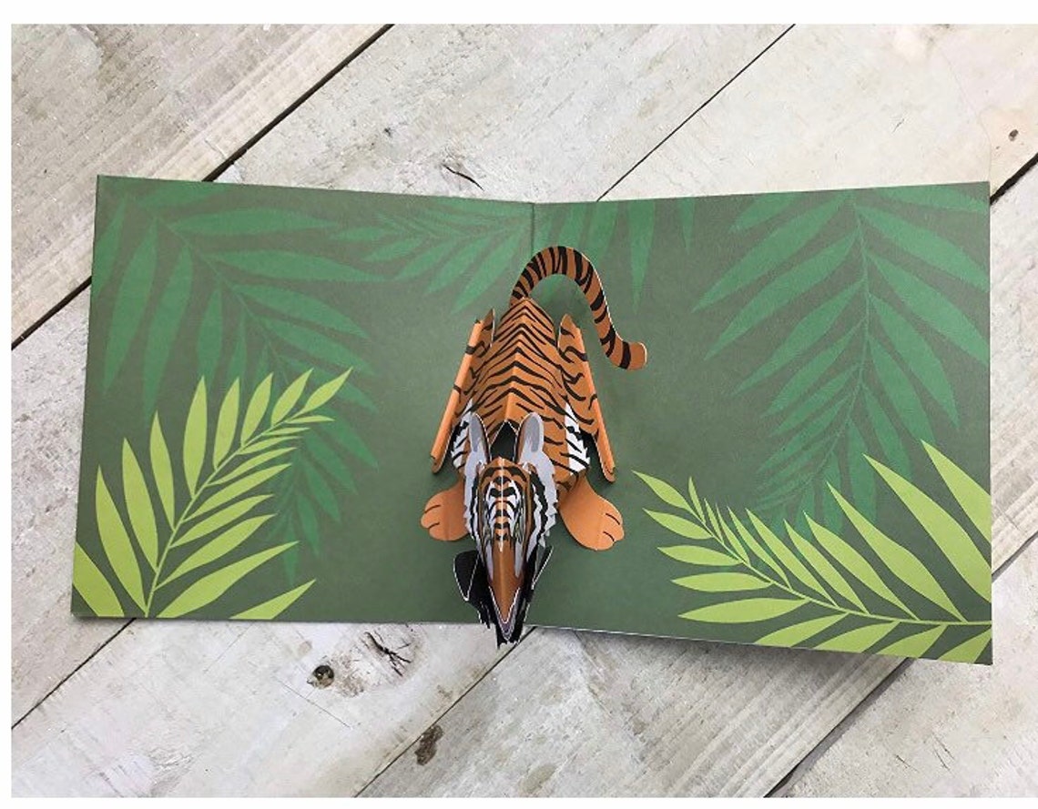 Pop up Card Tiger Design TTT1145 by 2totango | Etsy