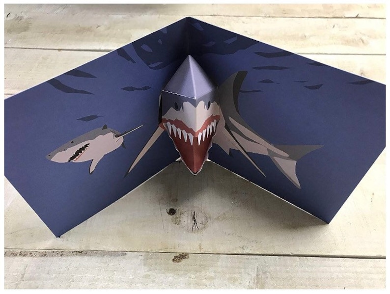 Pop up Card - Shark Design TTT1480 by 2totango - Etsy
