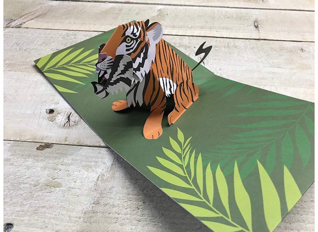 Pop up Card - Tiger Design TTT1145 by 2totango - Etsy