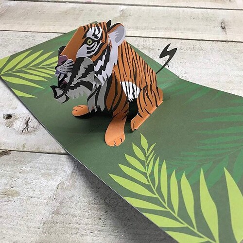 Pop up Card Tiger Design TTT1145 by 2totango | Etsy