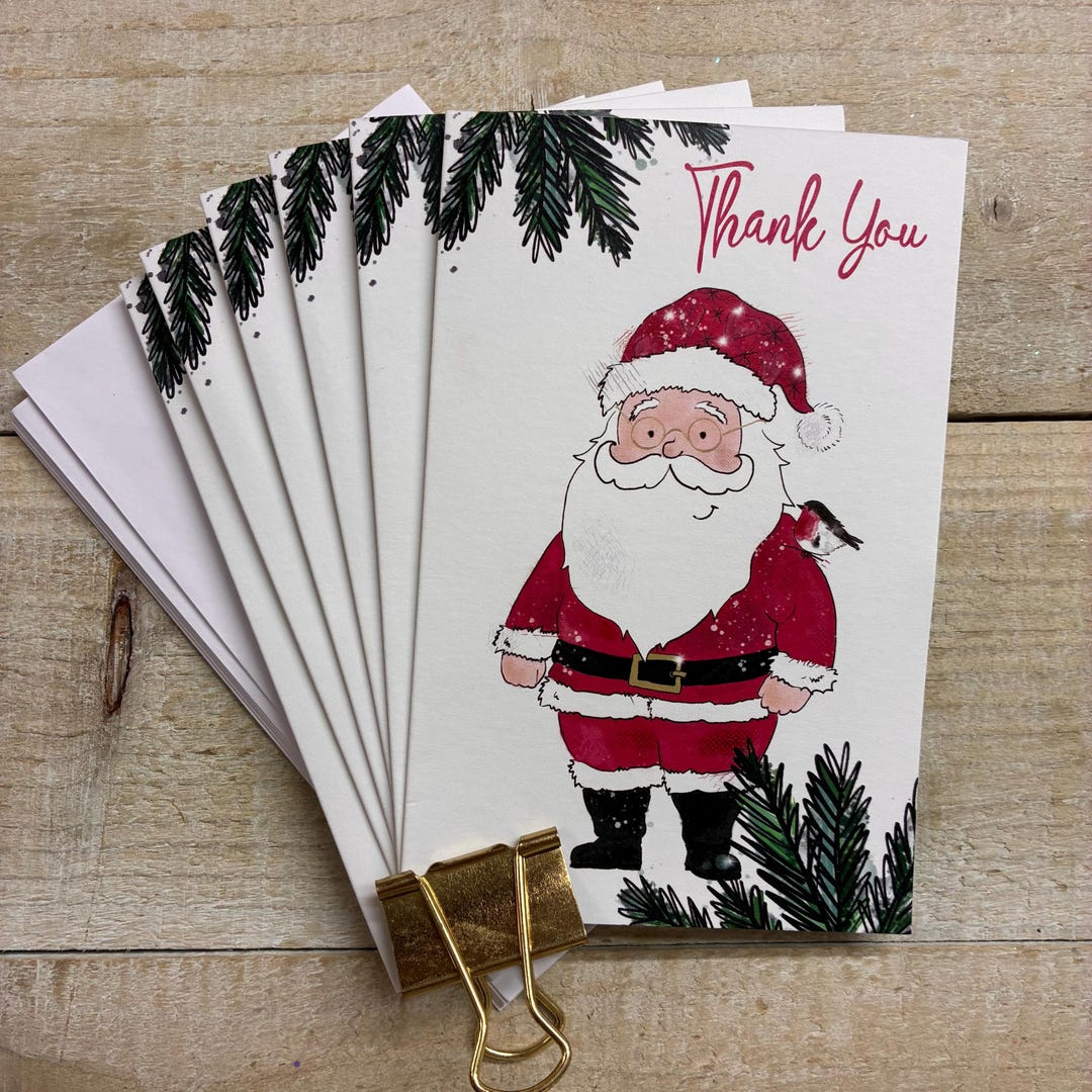 Pack of Thank You 6 X Christmas Cards - Note Cards, Thank You -box of ...