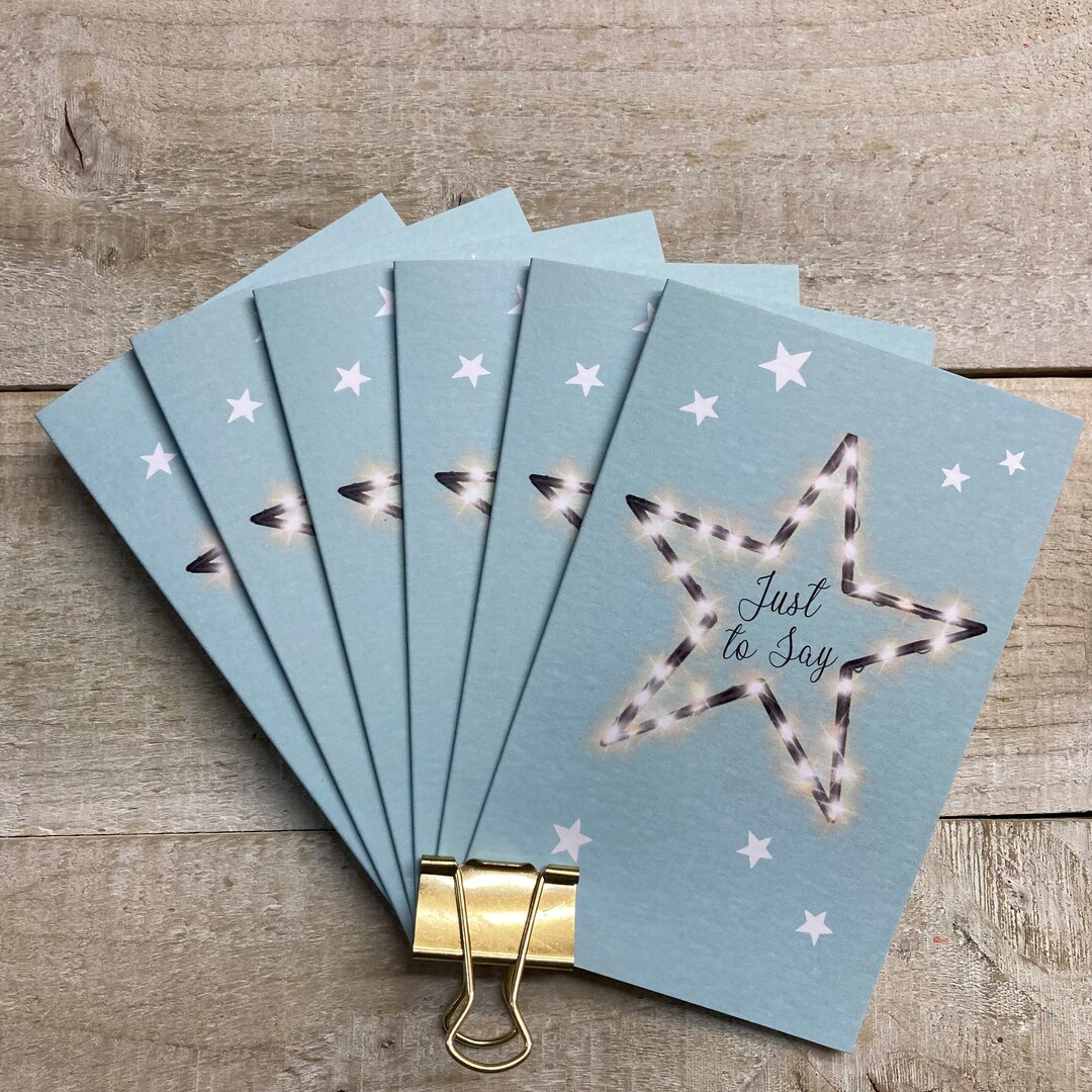 Plain Note Cards -blue, Mint or Red Star - PACK OF 6 Cards & Envelopes ...
